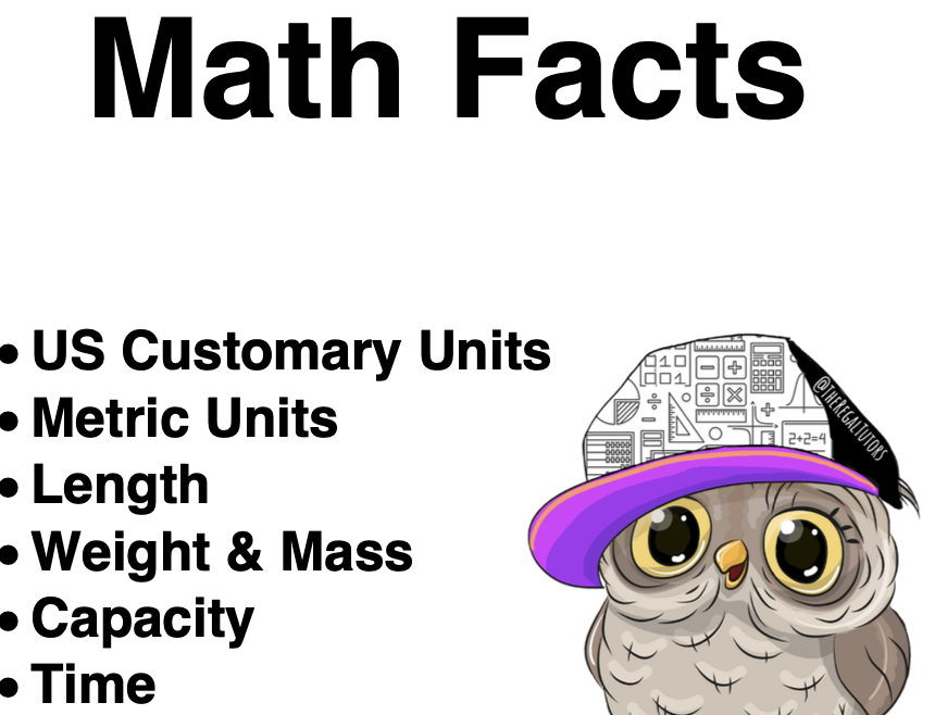 Measurement Math Facts Packet - TeachersTrading.com