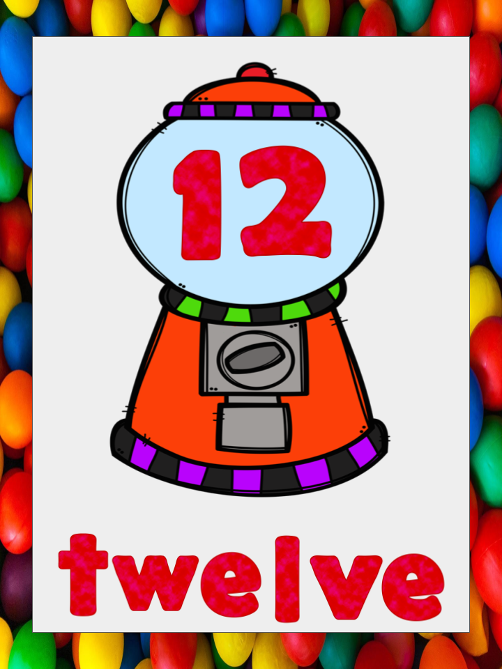 Bubble Gum Number Words Posters – TeachersTrading.com